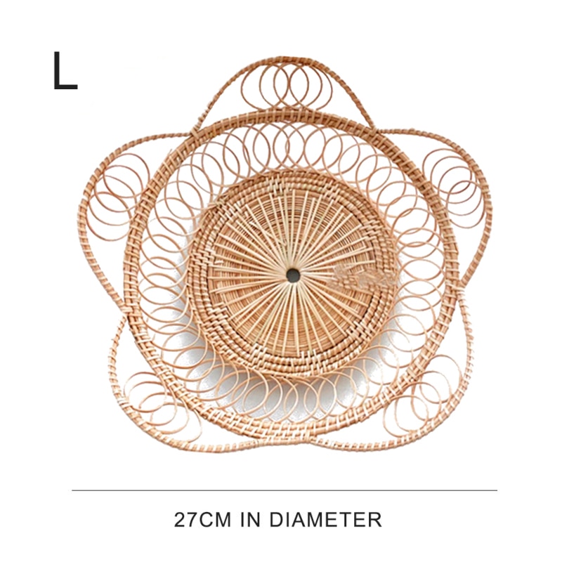 Hand-Woven Round Rattan Tray Fruit Snacks Storage ... – Vicedeal
