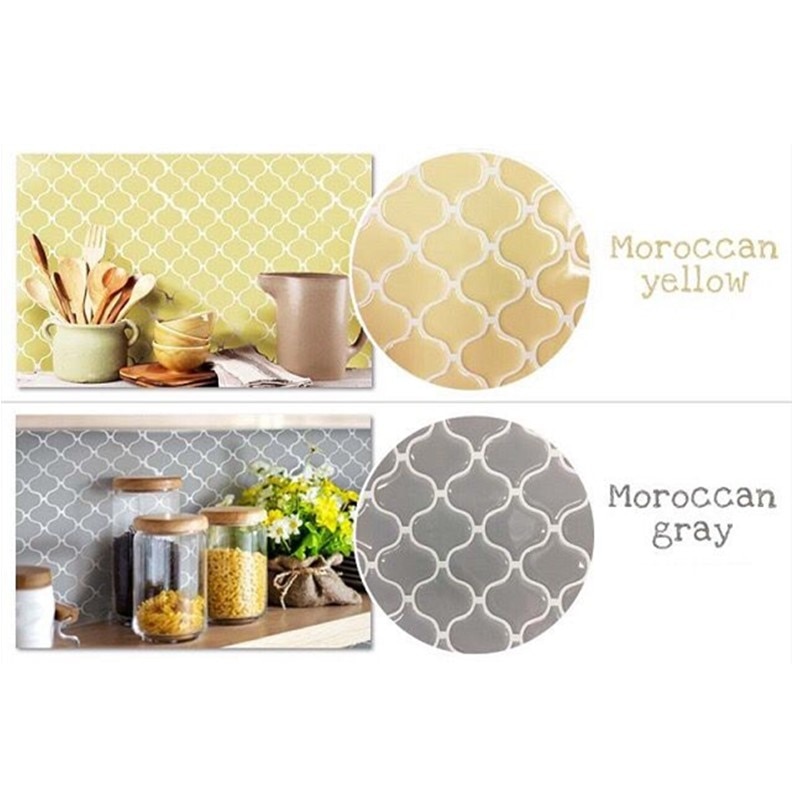 Yellow Arabesque Moroccan Tile Self Adhesive Backs... – Grandado