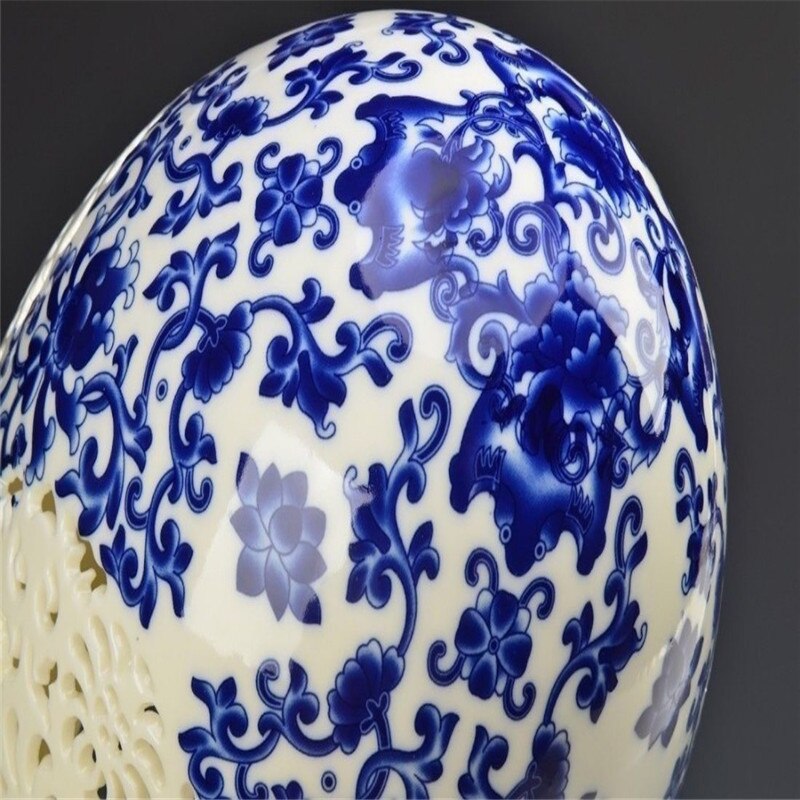 Chinese Blue And White Porcelain Egg Shape Openwor... – Grandado