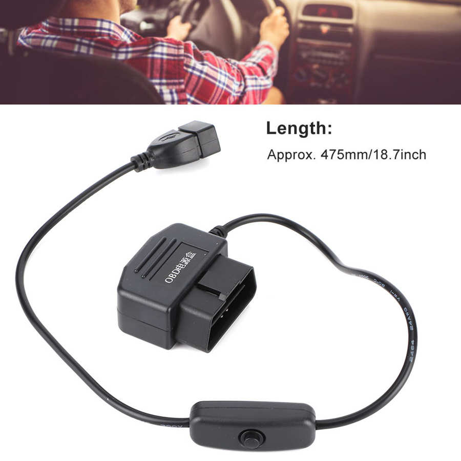 18.7in 16Pin OBD2 USB Power Charging Cable Connect... – Grandado