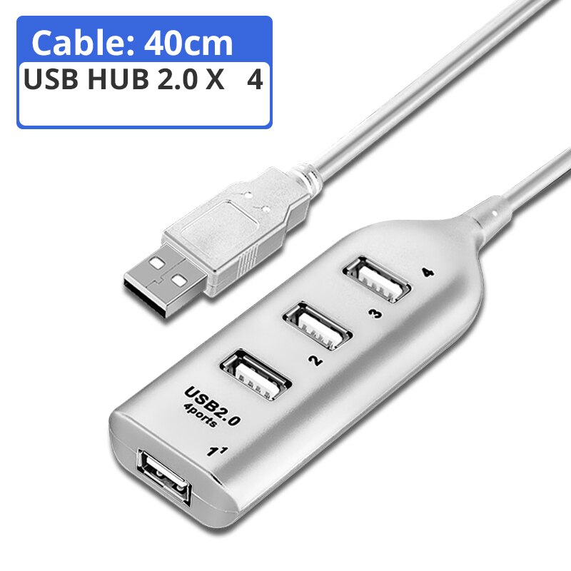 High Speed Micro Mini 4 Ports 2.0 USB HUB splitter... – Vicedeal