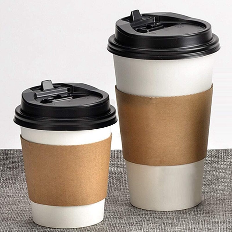 200Pcs Kraft Paper Cup Sleeve Jacket Holder Corrug... – Vicedeal