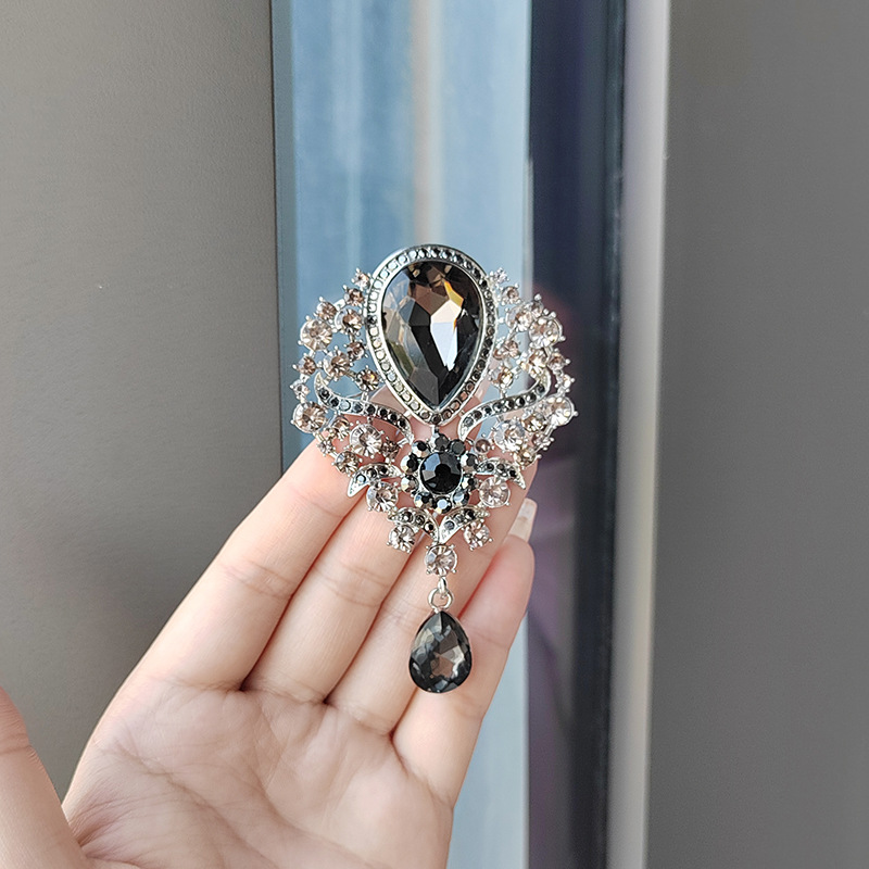 Large Oval Rhinestone Brooches For Women Vintage C... – Grandado