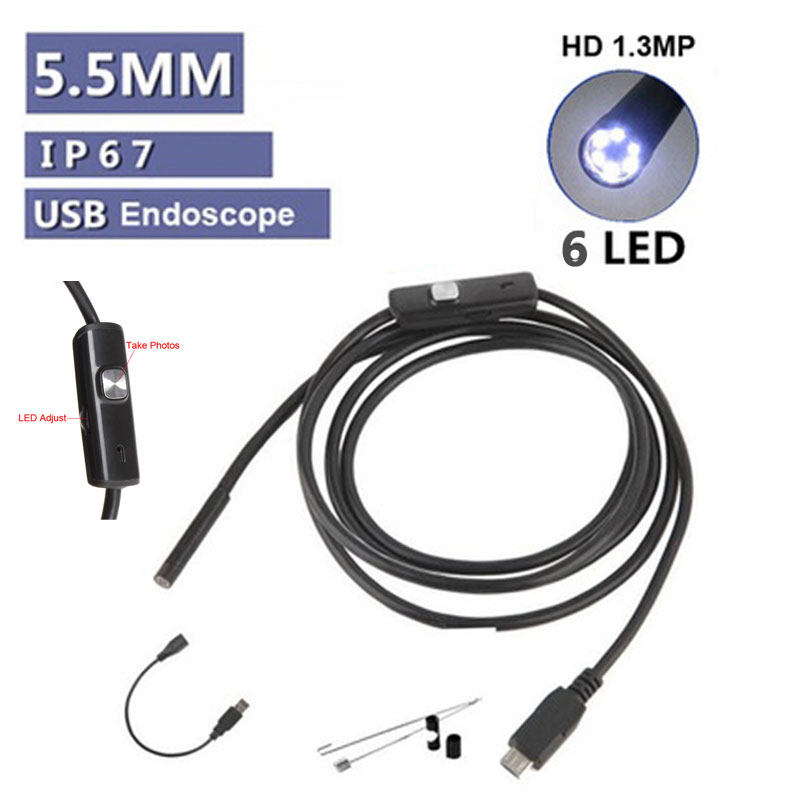 Endoscopio USB de 1,5/3,5 M 5,5 MM con cámara endo... – Grandado