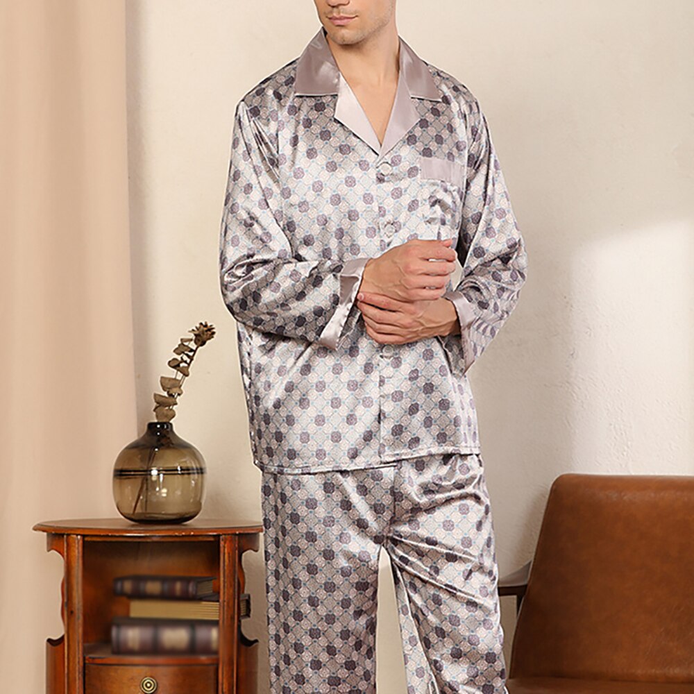 2Pcs Men's Soft Pajamas Sleepwear Set Loungewear L... – Grandado