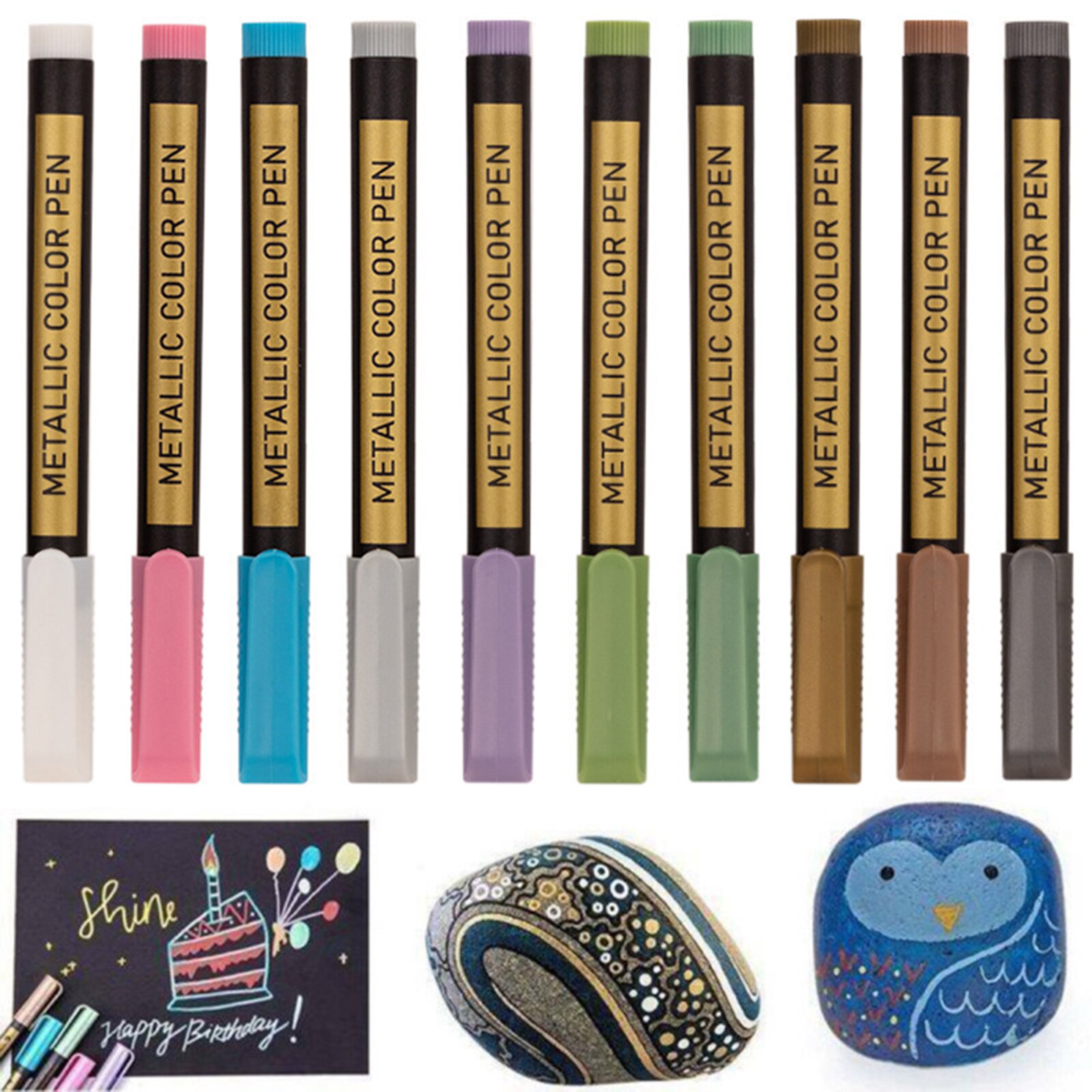10x Metallic Marker Stifte für Papier Karte, Die D... – Vicedeal