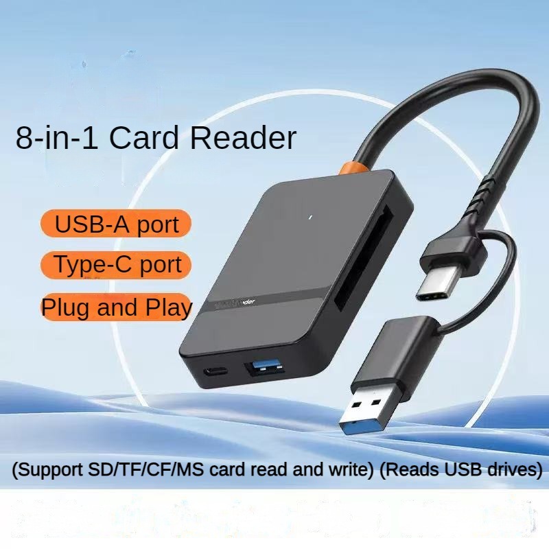 8 in 1 USB3.0/USB C-kaartlezer MS USB3.0 Geheugenk... – Vicedeal