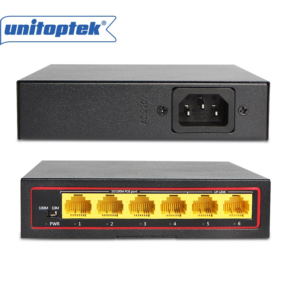 Porta de Rede 6 10/100 Mbps 2 Up-Link 4CH POE Swit... – Grandado