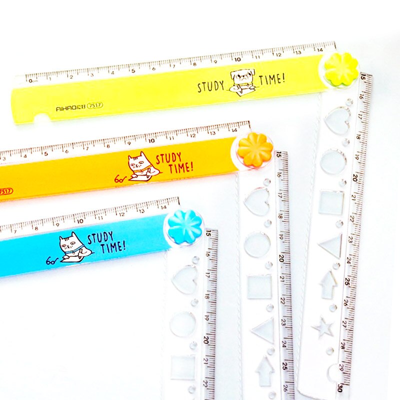 30CM Cute Kawaii Study Time Color Folding Ruler Mu... – Vicedeal