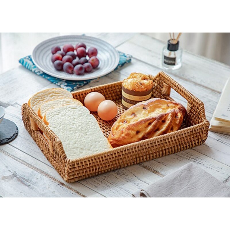 Rotting opbevaringskurv snack brødkurv firkantet v... – Grandado