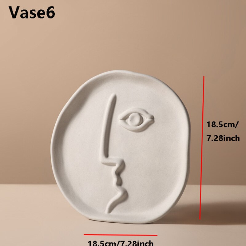 Abstract Human Face Vase, Artistic Flower Arrangem... – Grandado