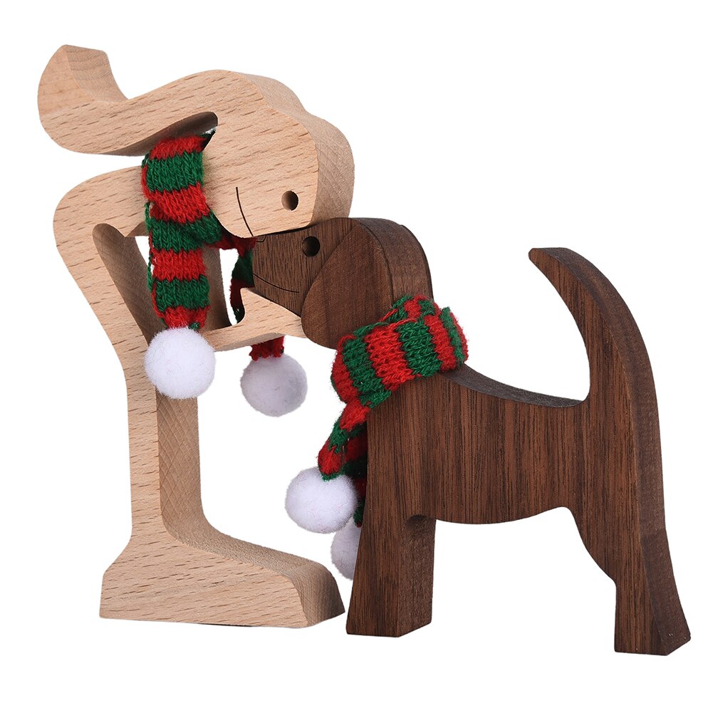 Pet Decorations Craft Wooden Dog Cat Doll Ornament... – Grandado