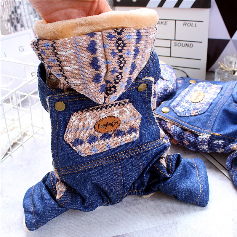Thick Warm Dog Clothes For Small Dogs Boy Jeans Bl... – Vicedeal