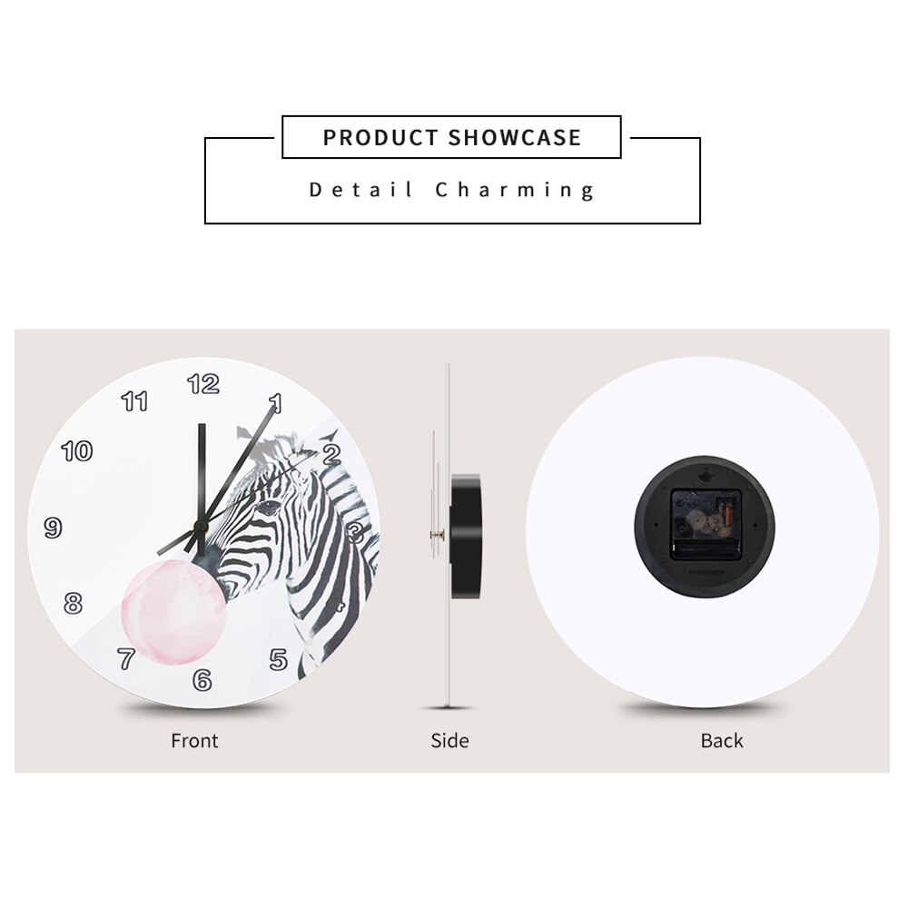 Cartoon Zebra Acrylic Digital Wall Clock Modern Si... – Grandado