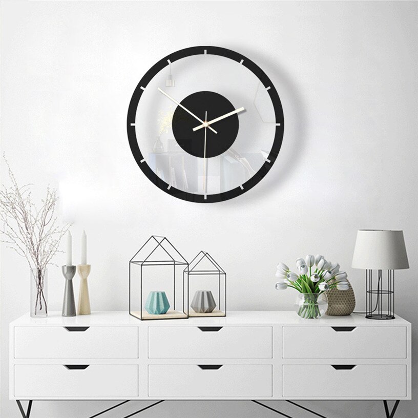 Wooden Wall Clock Modern Digital Transparent Acryl... – Vicedeal