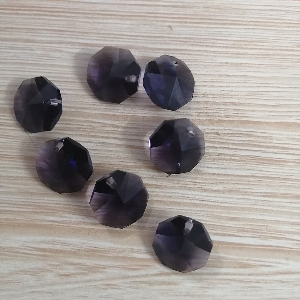 Camal 20pcs (One Hole) Violet 14mm Crystal Octagon... – Grandado