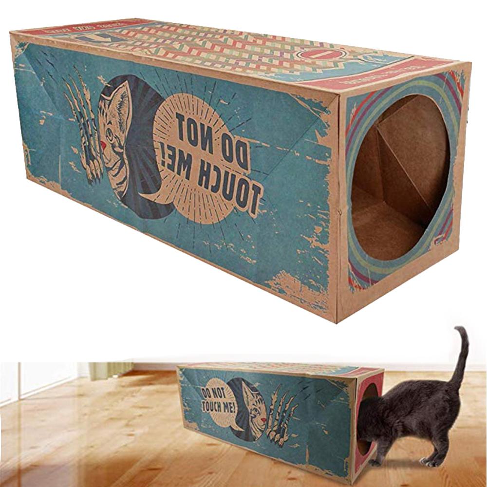 Funny Cat Tunnel Toy Foldable Paper Box Dual Way T... – Grandado