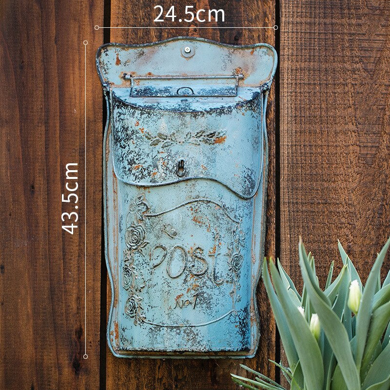 Outdoor wrought iron wall-mounted mail box villa r... – Grandado