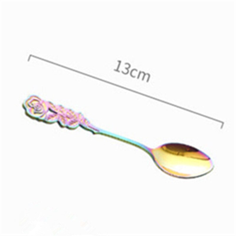 stainless steel gilded western tableware spoon ros... – Grandado