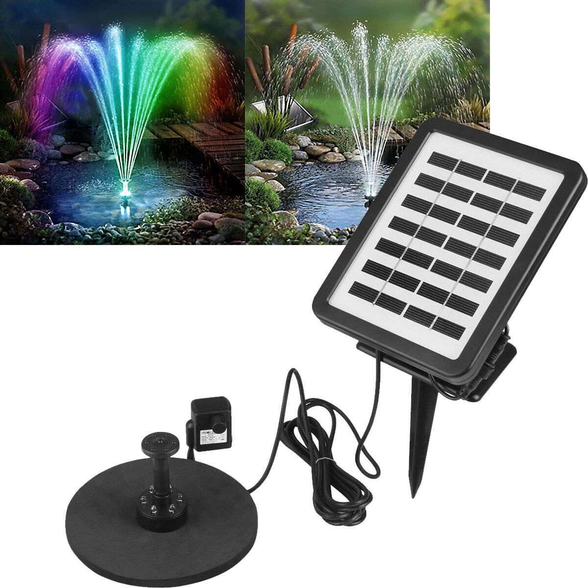 Zonne-energie Fontein Led Solar Pomp Met Oplaadbar... – Grandado