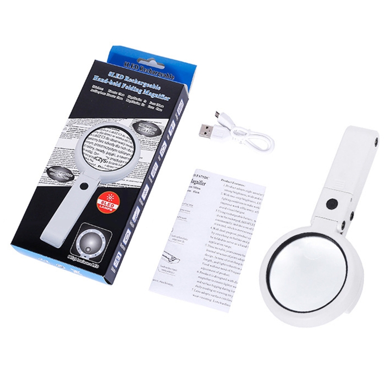 5X 11X Handheld Folding Lamp Loupe Magnifier Readi... – Vicedeal
