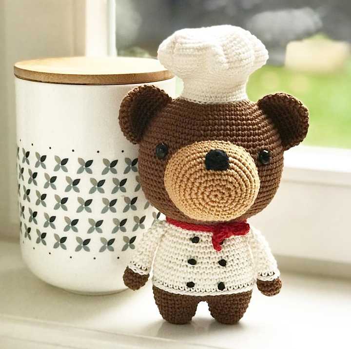 Cute Chef Bear Wool Felt Craft DIY Non Finished Po... – Grandado