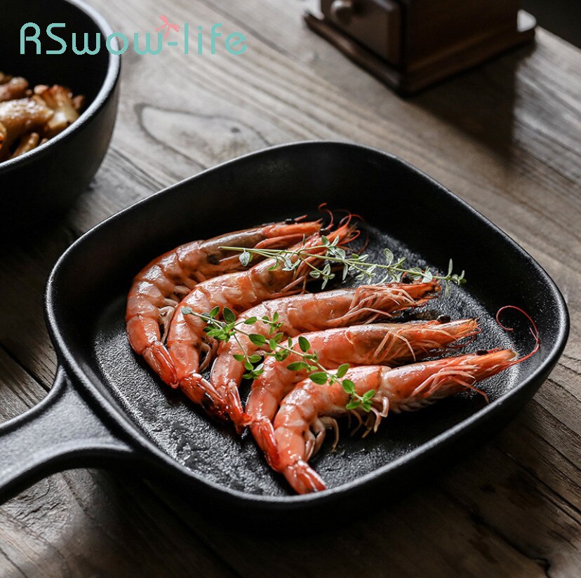 Black Ceramic Plate Anti-scratch Flat Bottom With ... – Grandado