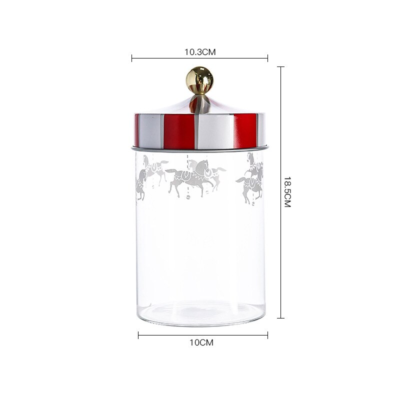 Nordic carousel glass sealed jar-coffee, tea, cand... – Vicedeal