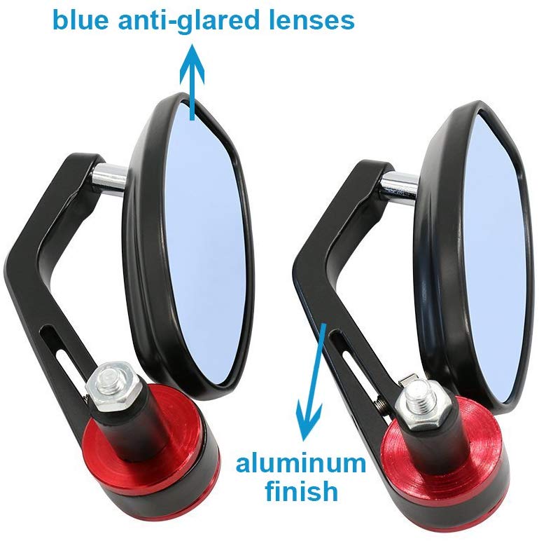 7/8" 22mm Universal Motorcycle red Left Right Rear... – Grandado