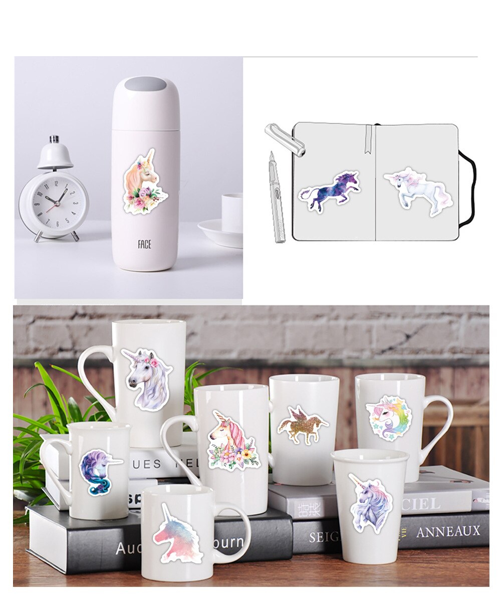 30/50Pcs Glitter Eenhoorn Sticker Waterdichte Baga... – Vicedeal