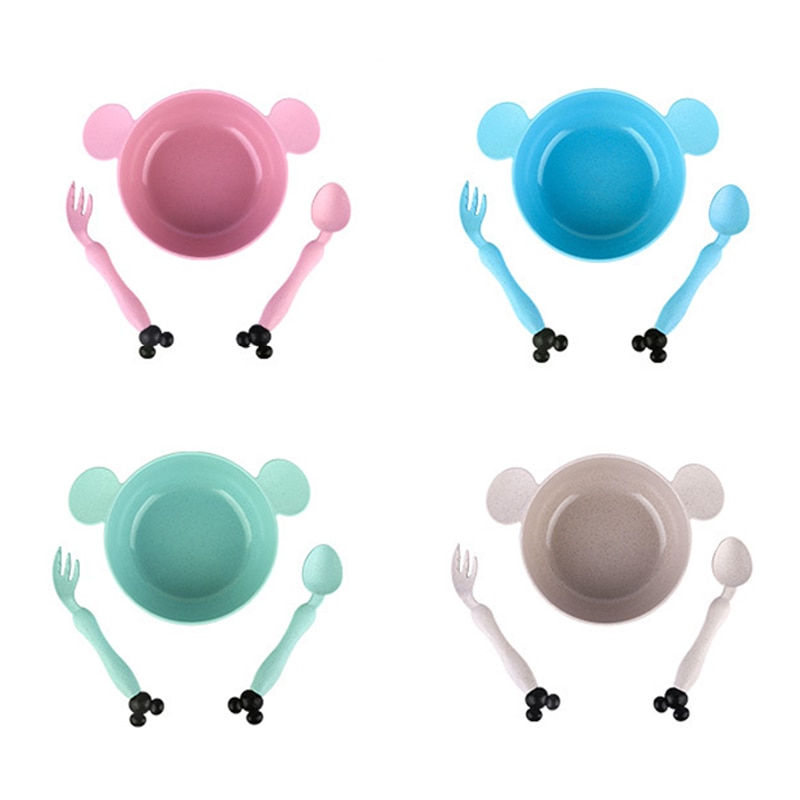 3pcs/set Baby Cartoon Eating Food Tableware Kids D... – Vicedeal