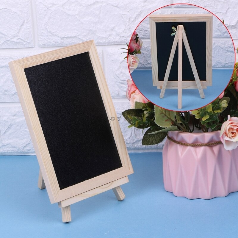 Newest Wood Tabletop Chalkboard Double Sided Black... – Grandado