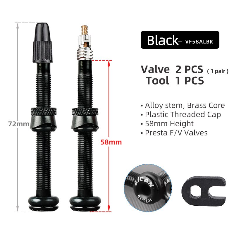 2 Stuks/1 Paar Fiets 46/58Mm Presta Ventiel Voor R... – Grandado