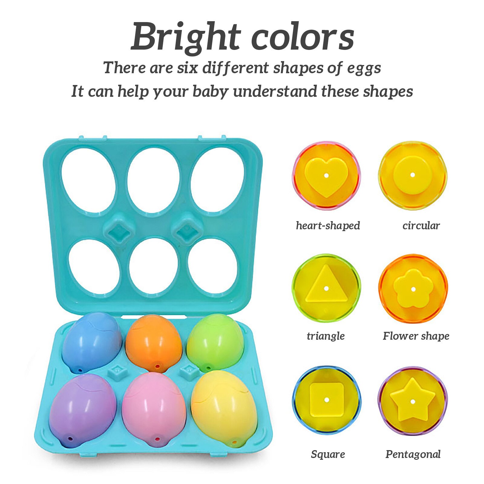 Educational Toy recognize color shape matching egg... – Grandado
