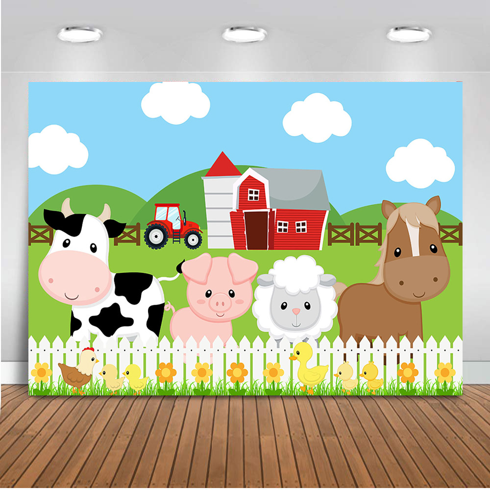 Boerderij Barnyard Verjaardag Achtergrond Cartoon ... – Vicedeal