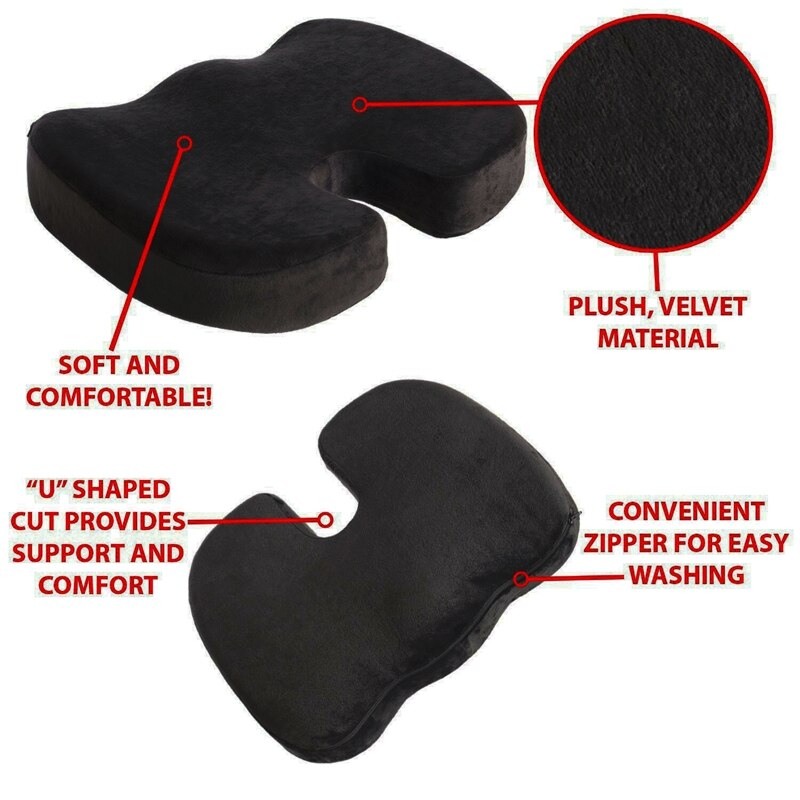 Ortopædisk pudesæde memory foam stol kontorpude ha... – Vicedeal