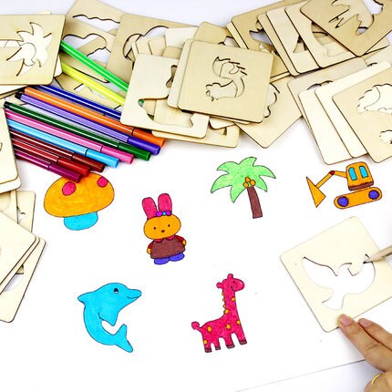 Unisex Drawing Toys Set Wood Children's Drawin... – Vicedeal