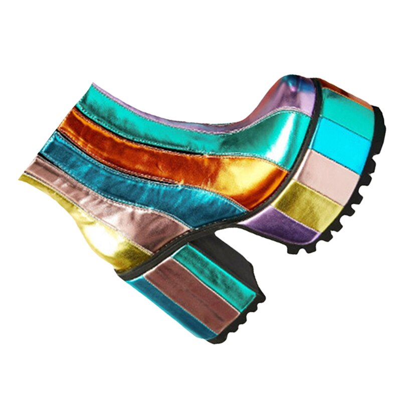 High Platform Rainbow Boots Laces Transparent PVC ... – Grandado