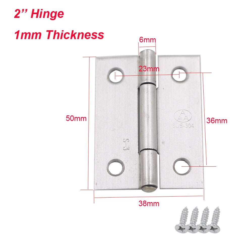 10pcs 2inch Door Butt Hinge 304 Stainless Steel Fo... – Grandado
