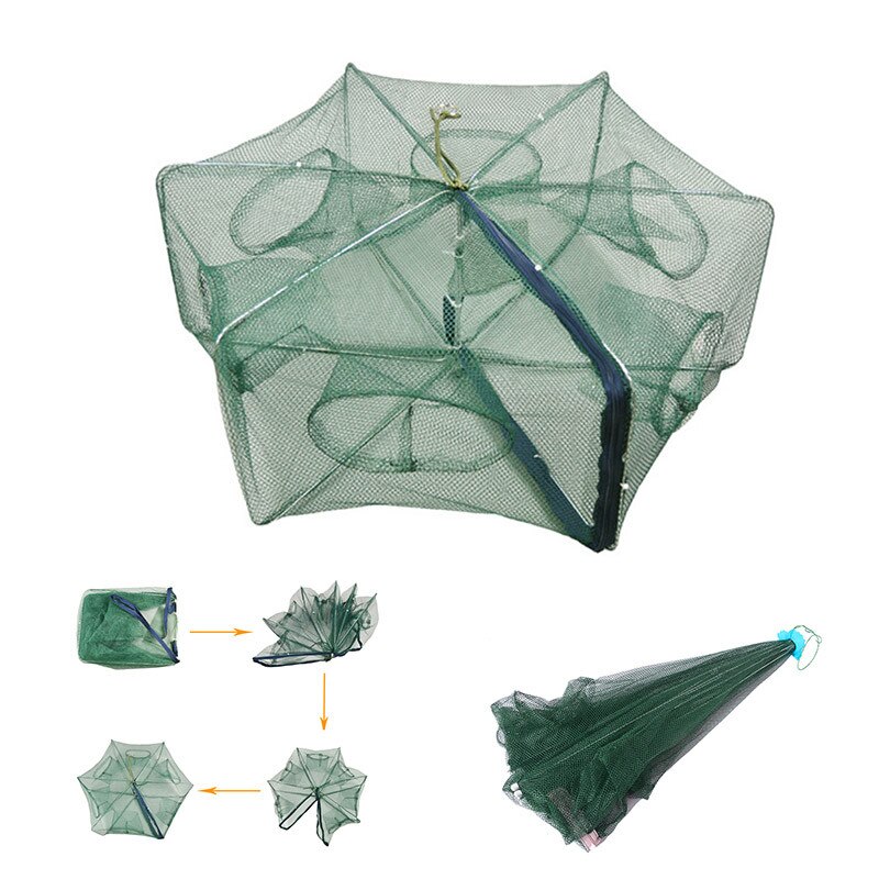 Portable 6 Hole Fishing Net Folded Hexagon Fish Ne... – Grandado