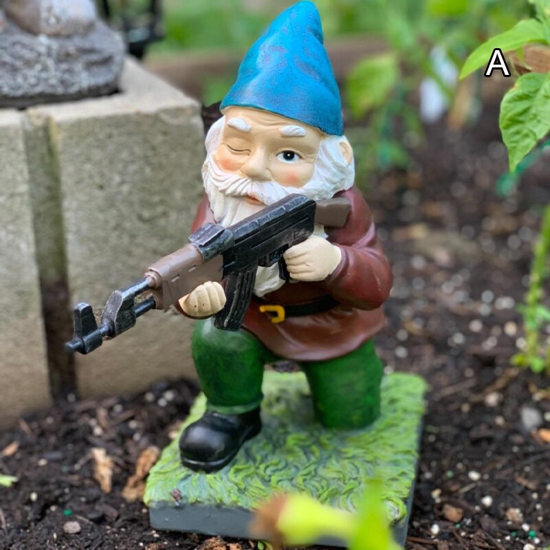 Funny Army Gnome Garden Statue Resin Desktop Lawn ... – Grandado