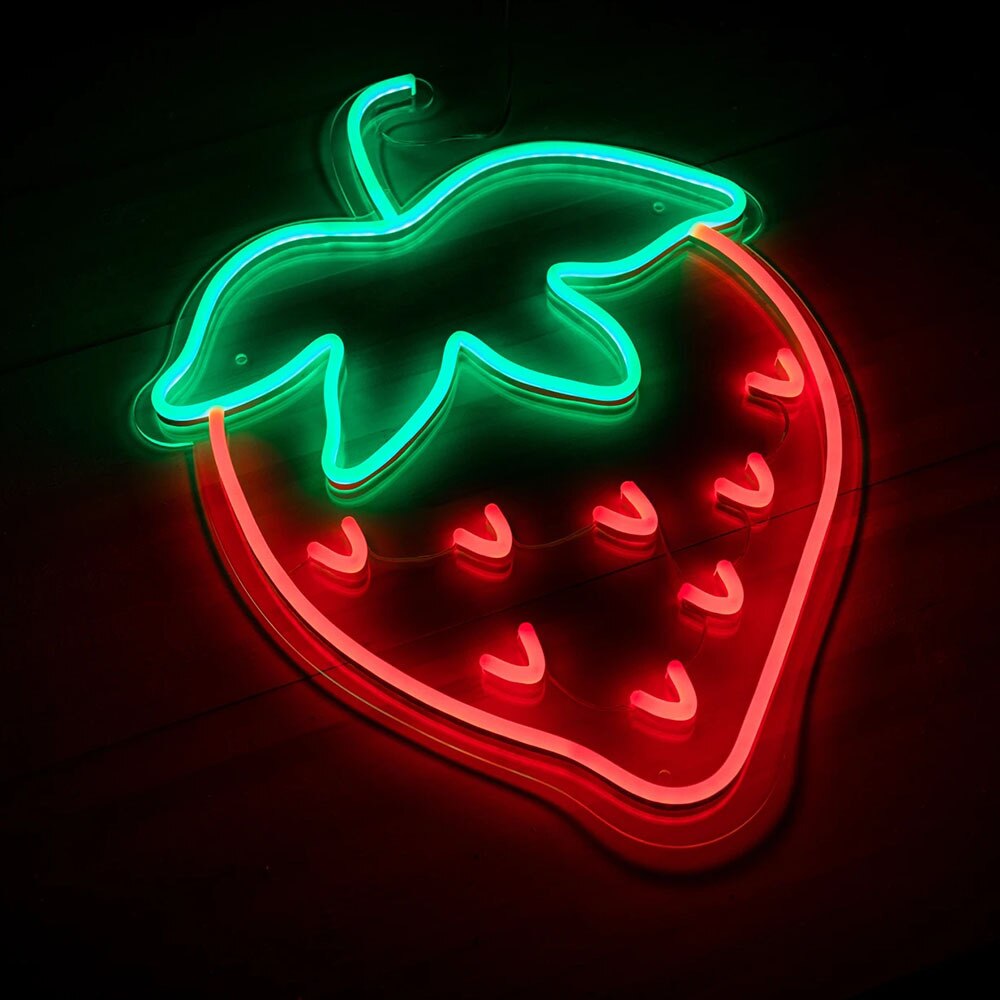 Led Neon Lights Strawberry Flexible Shop Bar Sign ... – Vicedeal
