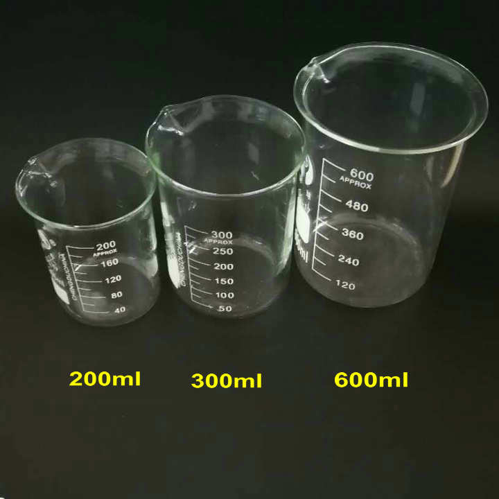 3 unids/set 200/300/600ml vaso de vidrio para prue... – Grandado
