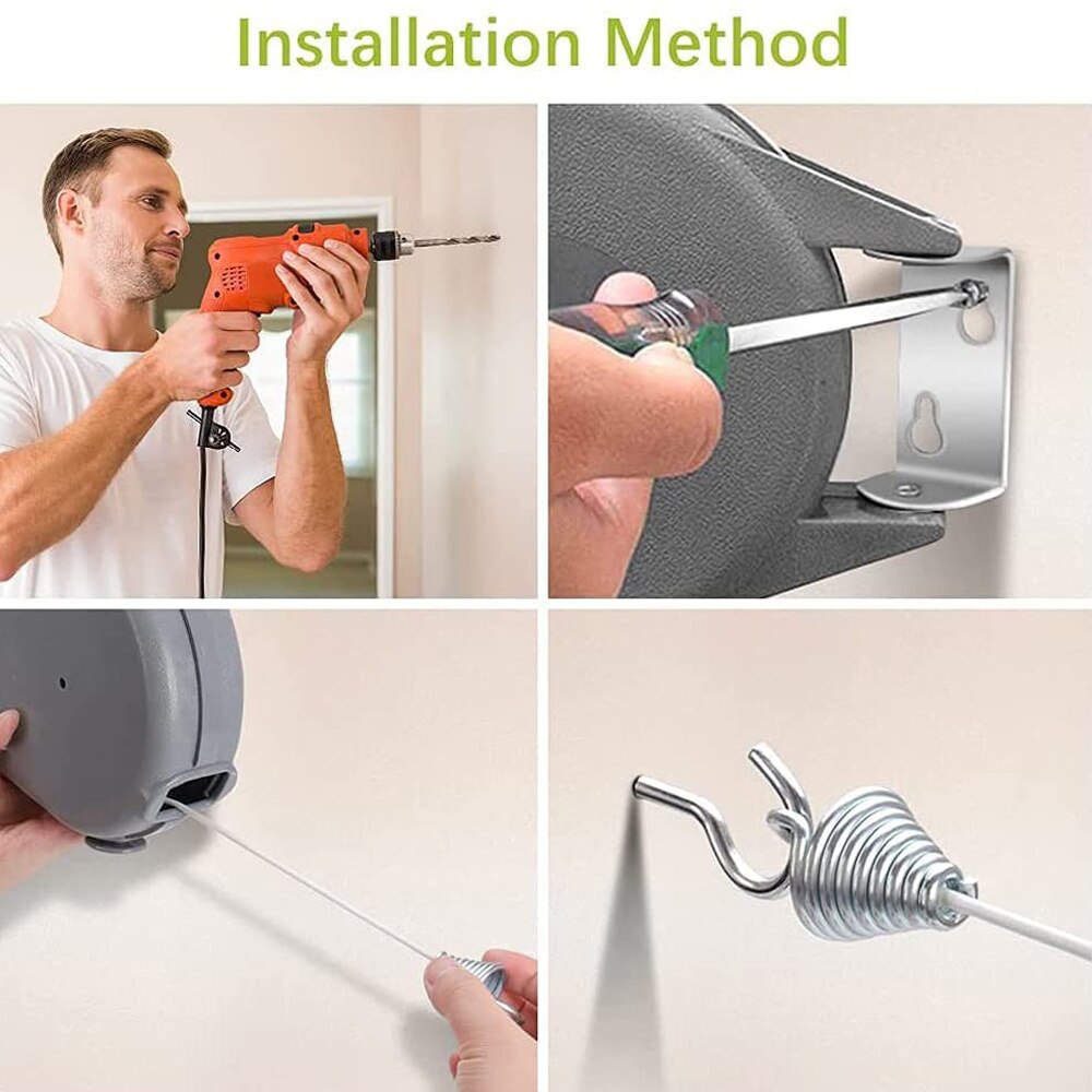 12M Retractable Clothesline Invisible Clothes Dryi... – Grandado