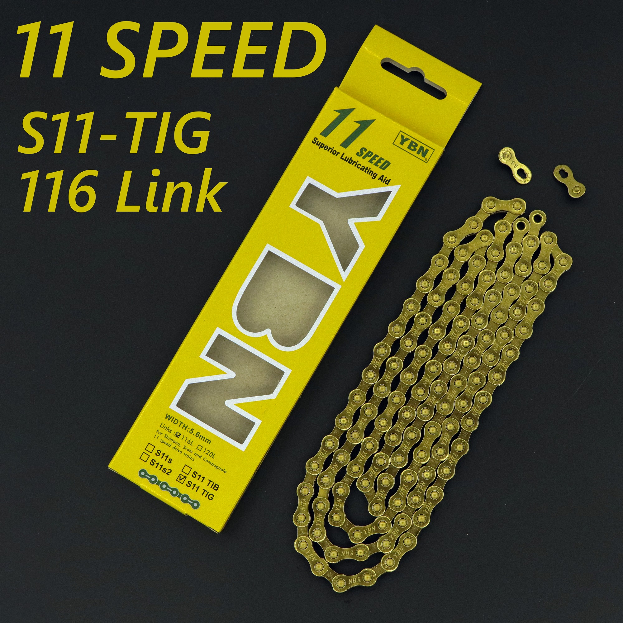 YBN 10/11/12 Speed Bicycle Chain SLA H11-TIG Gold ... – Grandado