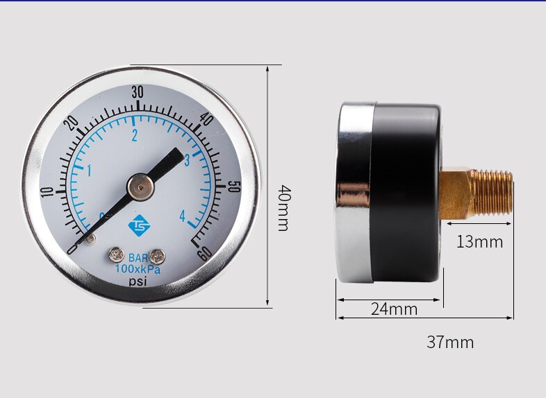 40mm 1/8 NPT 0-60psi Diameter Axial Pressure Gauge... – Grandado