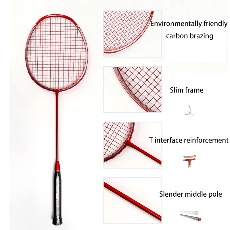 Full Carbon Badminton Racket 5U Ultralight Offensi... – Vicedeal