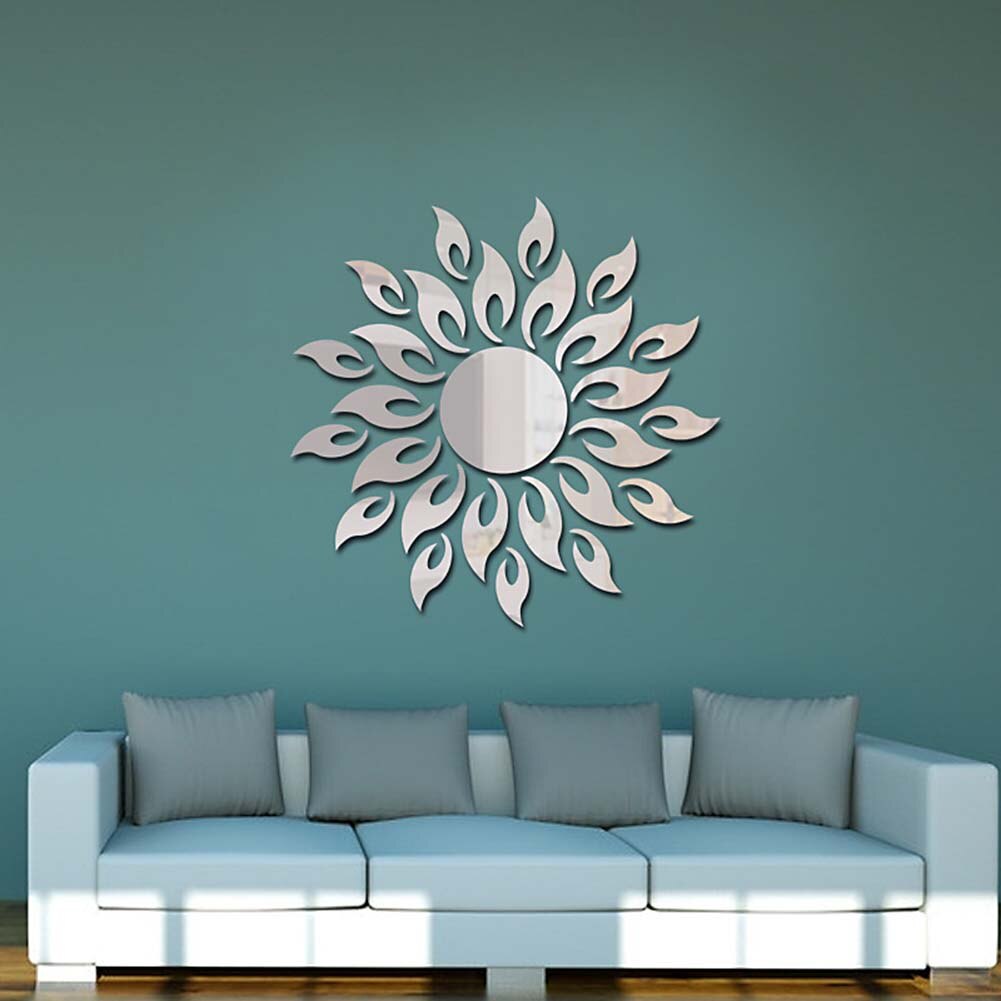 DIY 3D Wall Sticker Sun Shape Acrylic Mirror Stick... – Vicedeal