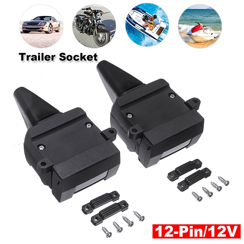 2pcs Durable 12 Pin Trailer Adapter Trailer Wiring... – Vicedeal