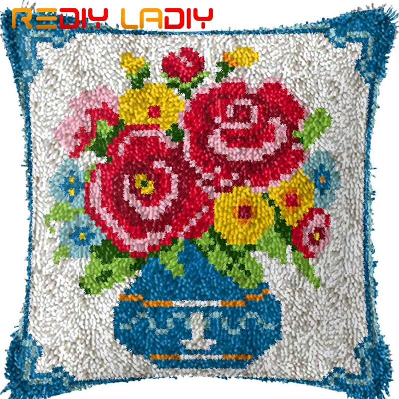 Klink Haak Kussen Kleurrijke Bloemen Kussensloop A... – Vicedeal